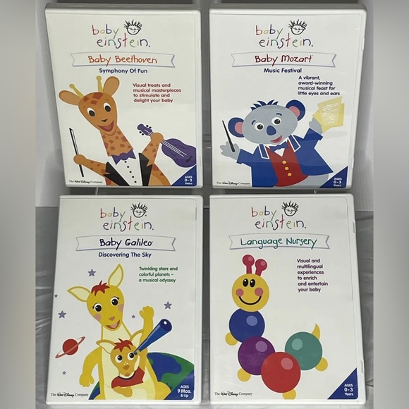 Media | Lot Of 4 Baby Einstein Educational Dvds For Ages 3 Music ...